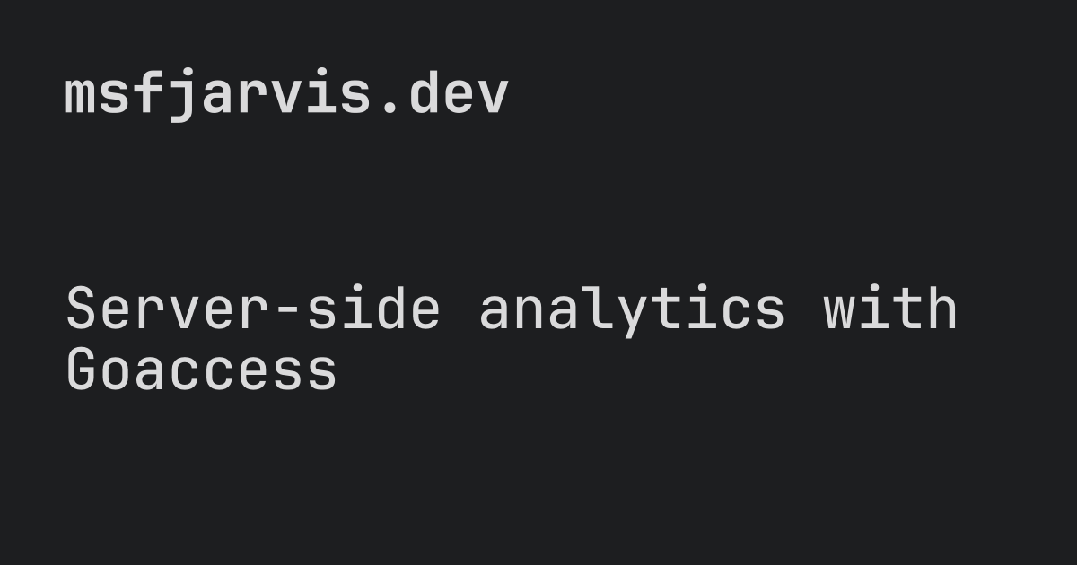 Server-side analytics with Goaccess | Harsh Shandilya